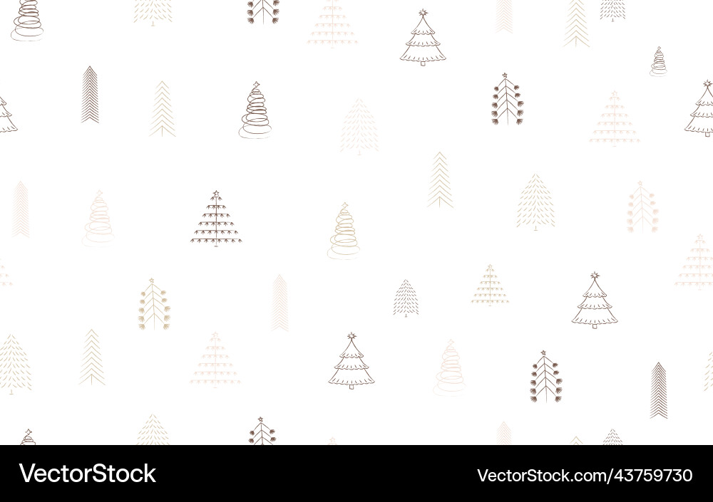 Hand Drawn Christmas Tree Pattern Royalty Free Vector Image