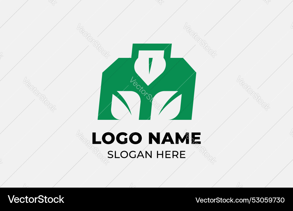 Logo leaf symbols and box delivery template Vector Image