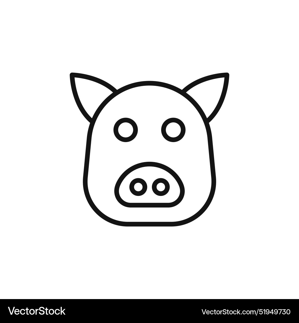 Pig face logo sign outline Royalty Free Vector Image