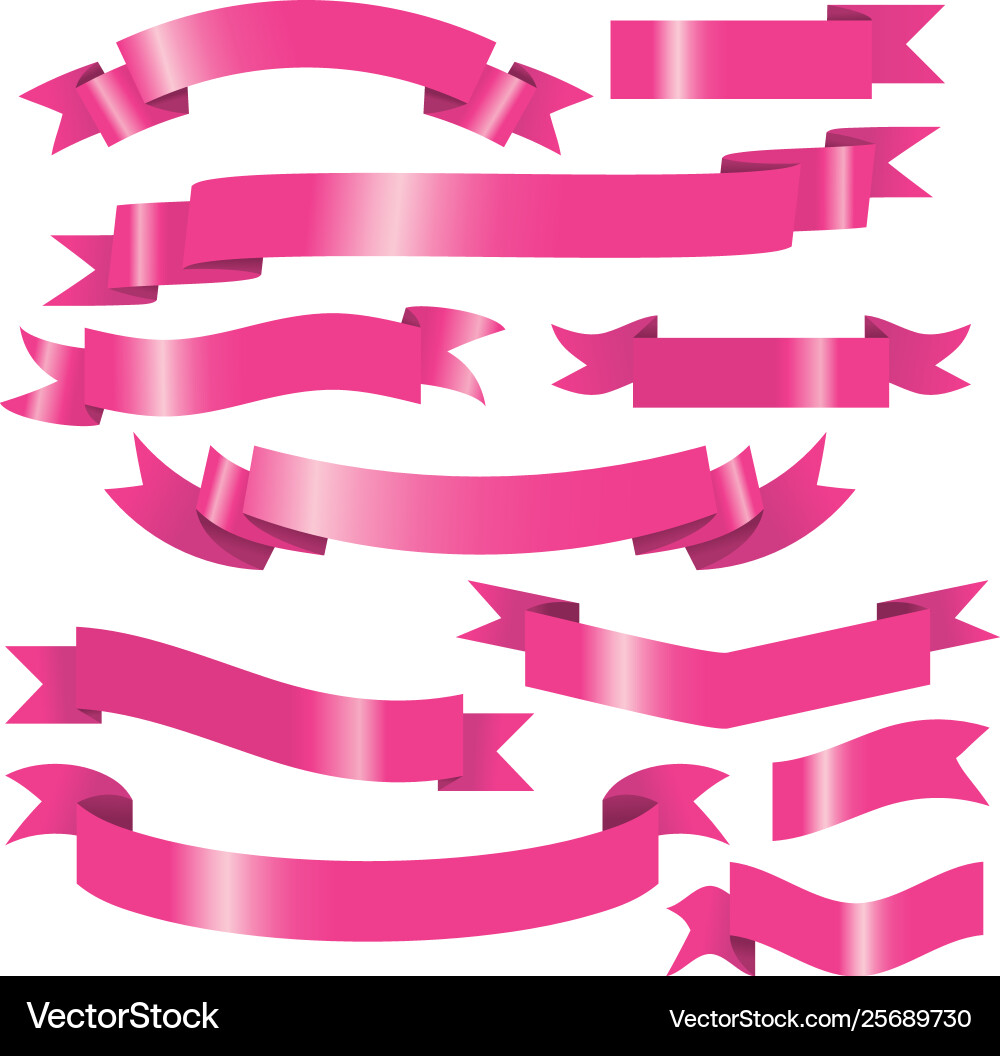 Pink banners ribbons Royalty Free Vector Image