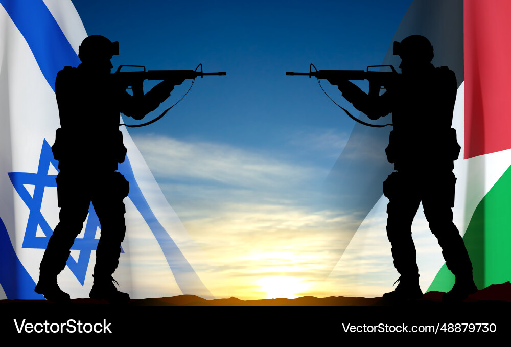 War between israel and palestine Royalty Free Vector Image