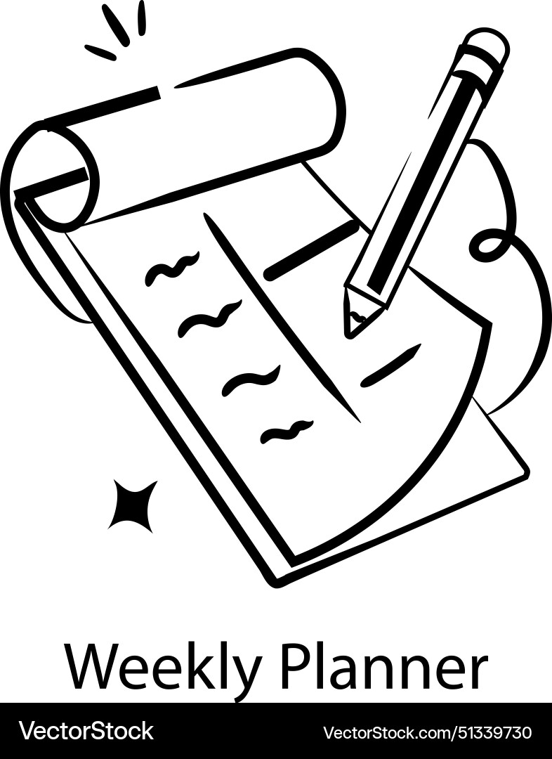 Weekly planner Royalty Free Vector Image - VectorStock