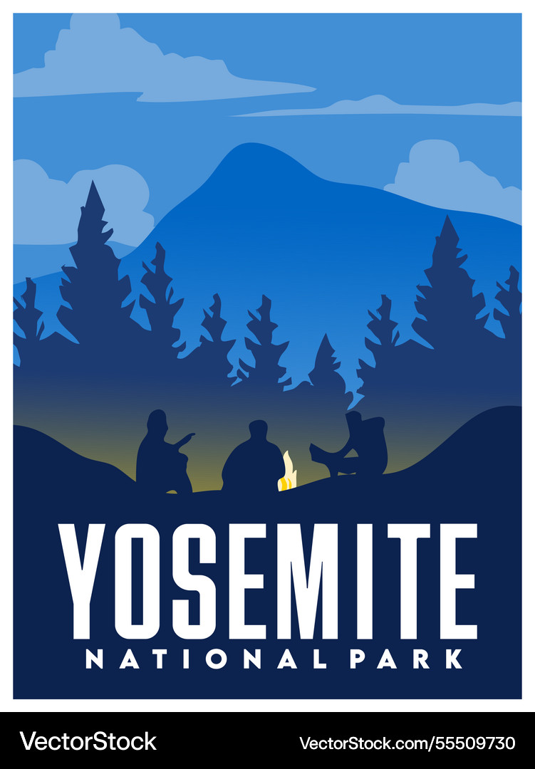 Yosemite national park Royalty Free Vector Image