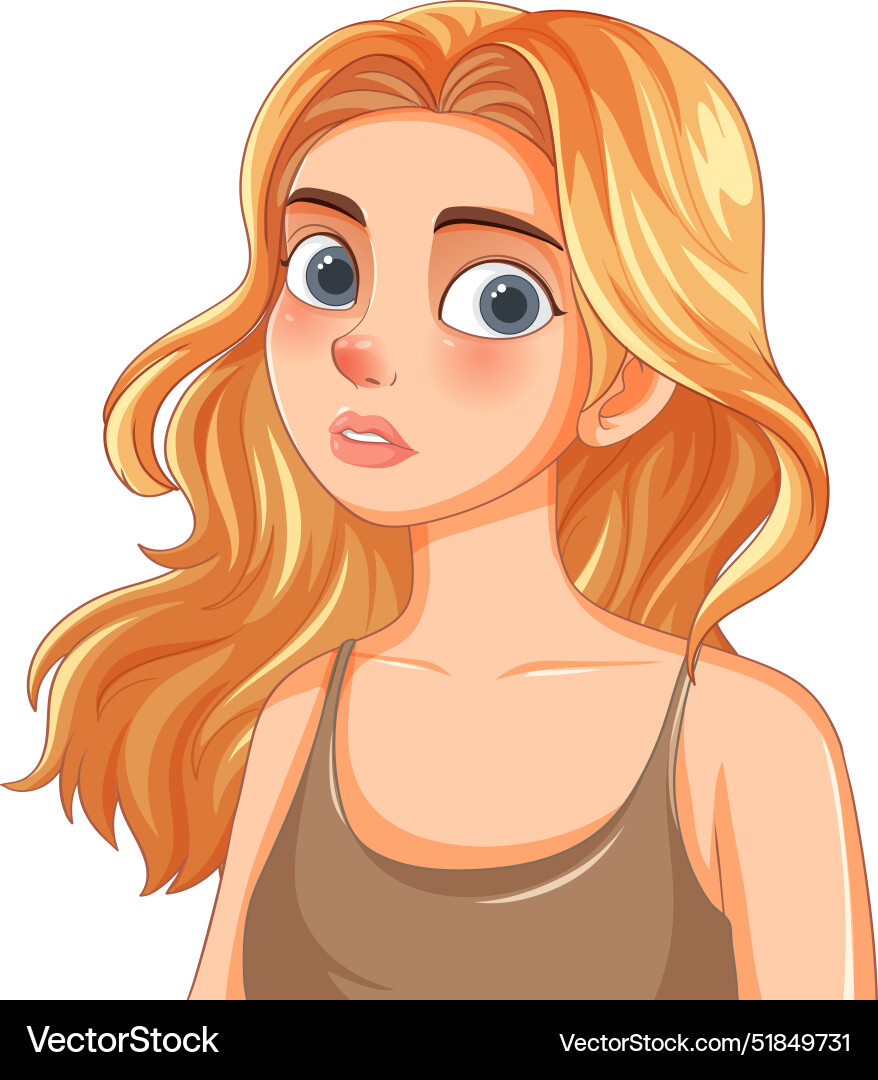 A young woman with surprised expression Royalty Free Vector