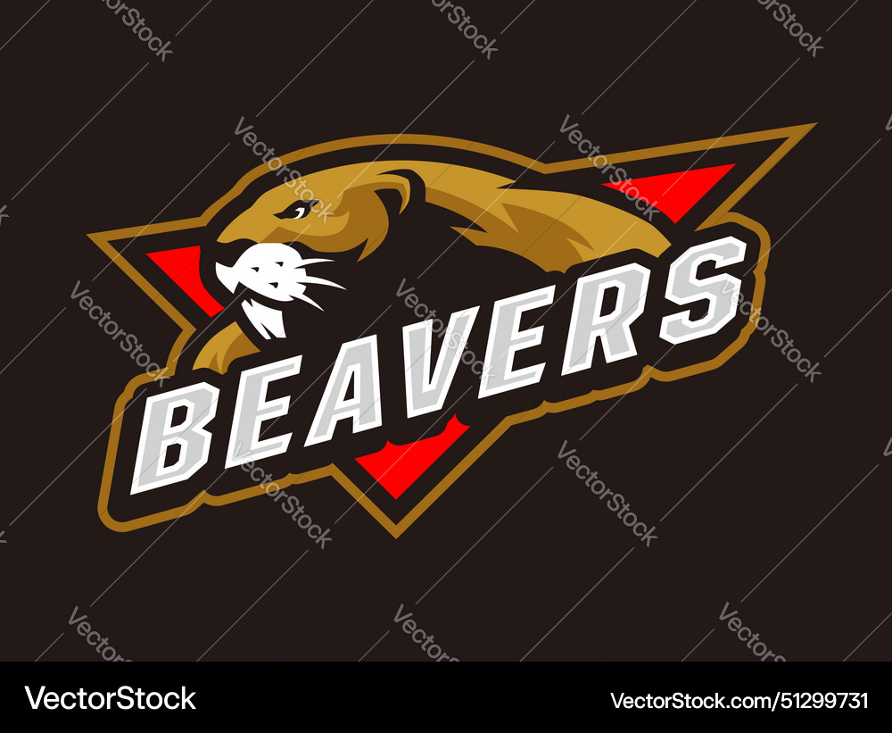 Beaver mascot logo design template Royalty Free Vector Image