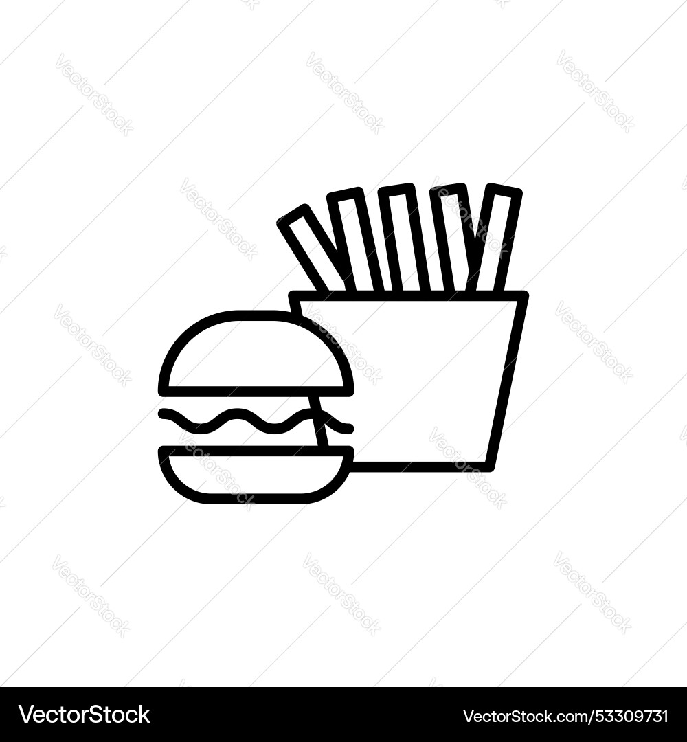 Burger fries icon isolated on white background Vector Image