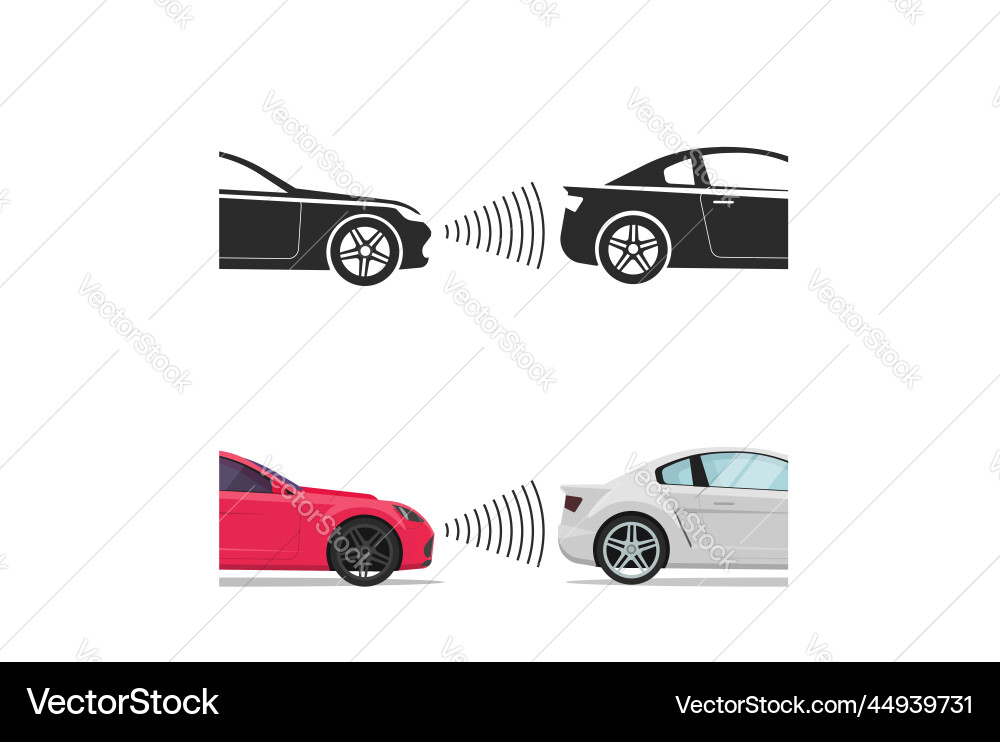 Car distance driver assist and parking sensor Vector Image