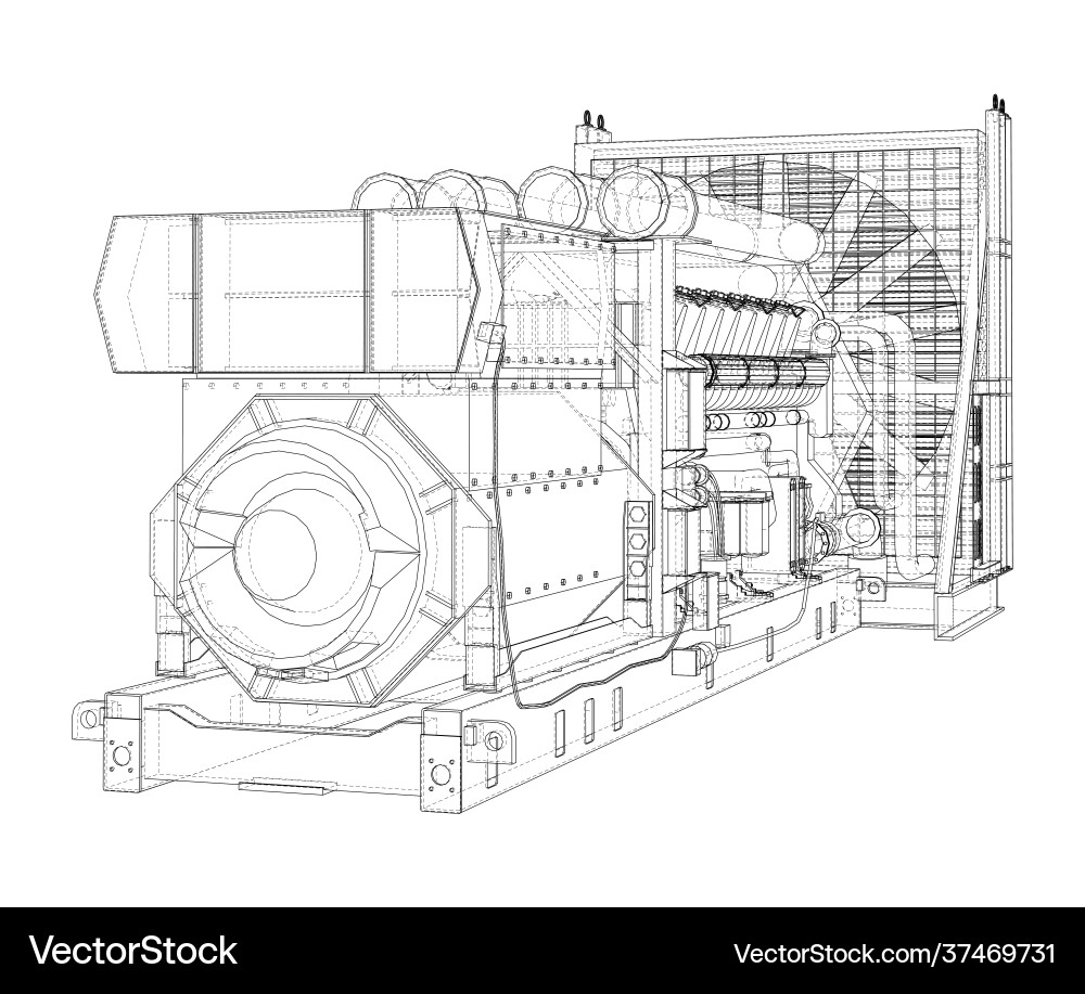 Large industrial diesel generator Royalty Free Vector Image