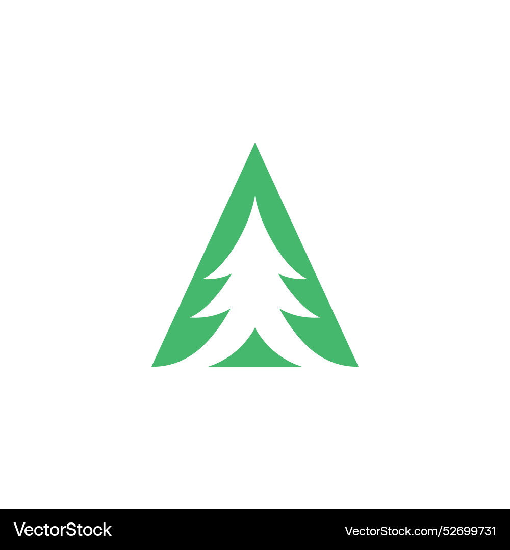 Letter a pine tree logo triangle Royalty Free Vector Image