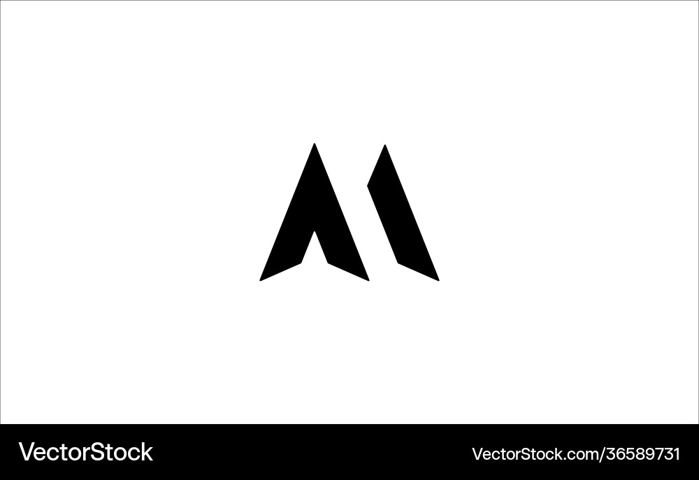 Letter m am ma mm monogram logo design minimal Vector Image