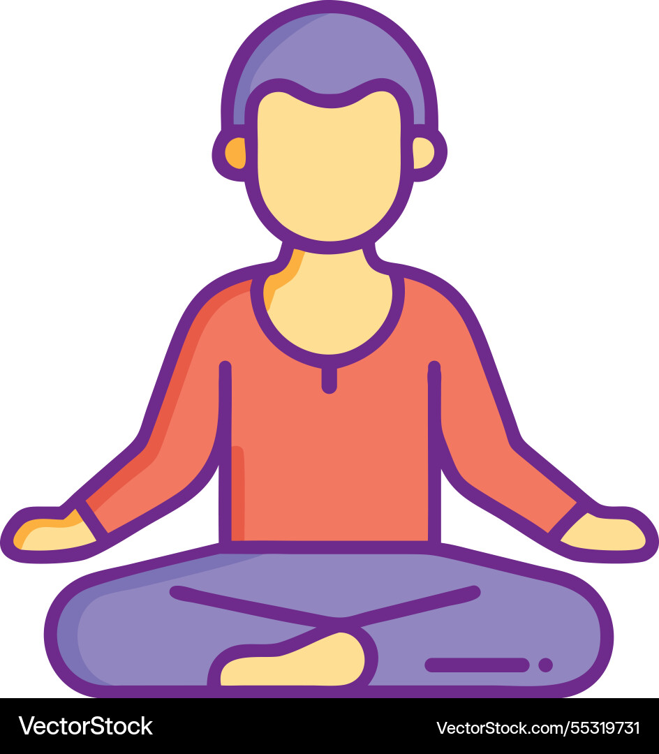 Meditative sitting pose Royalty Free Vector Image