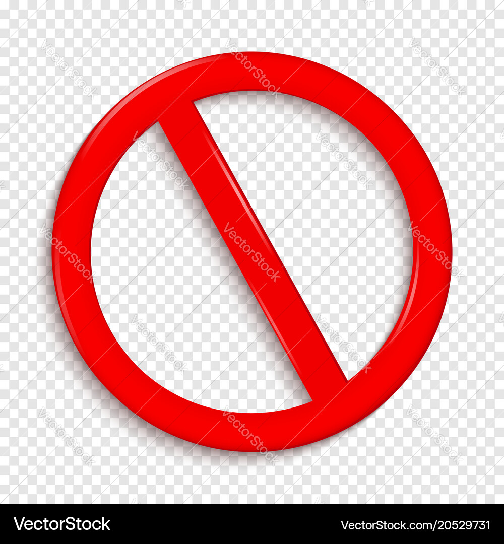 Red No Sign Isolated Royalty Free Vector Image