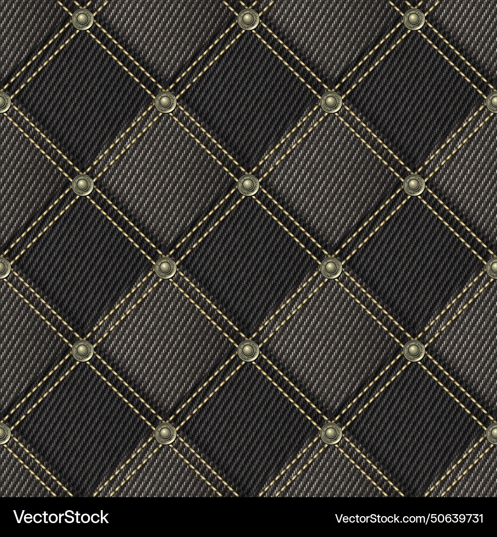 Seamless gray denim pattern with patches stitches Vector Image