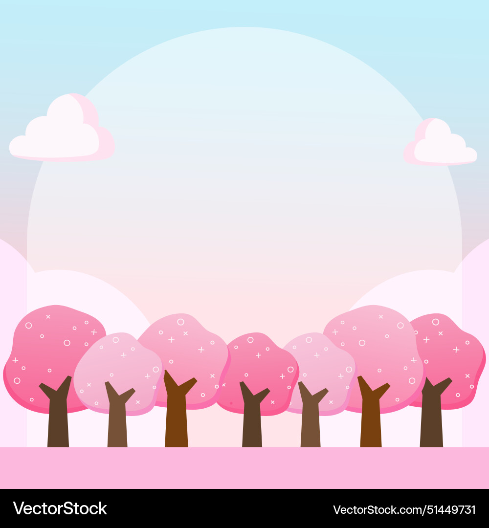 Spring pink forest background 1 Royalty Free Vector Image