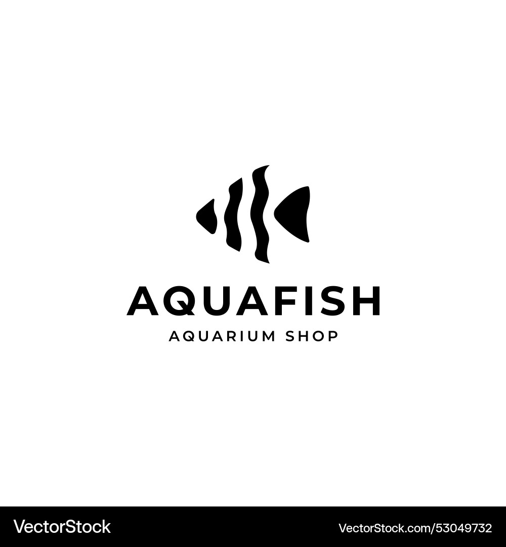 Aquarium fish logo design template Royalty Free Vector Image