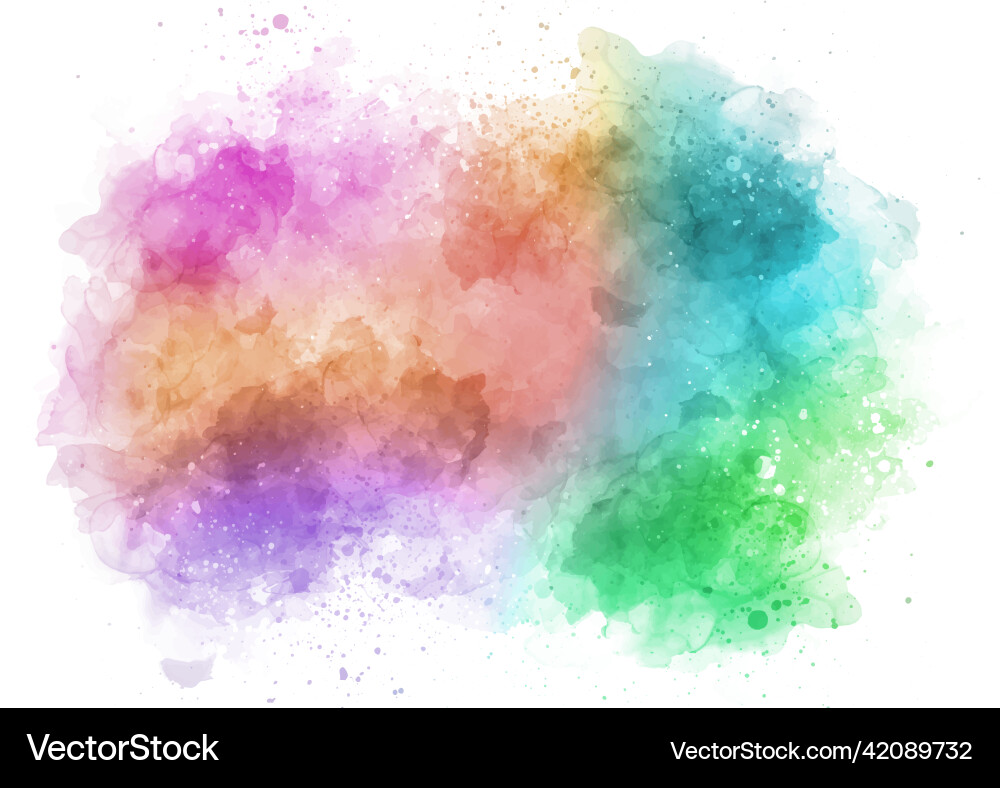 Colourful watercolour splatter background Vector Image
