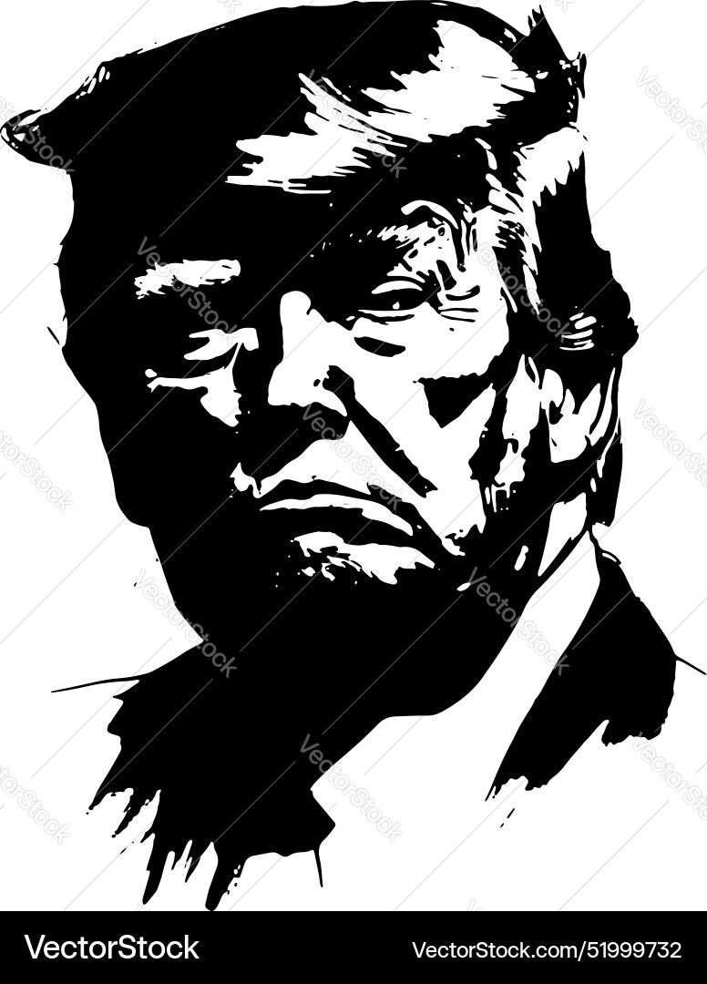 Donald trump silhouette Royalty Free Vector Image