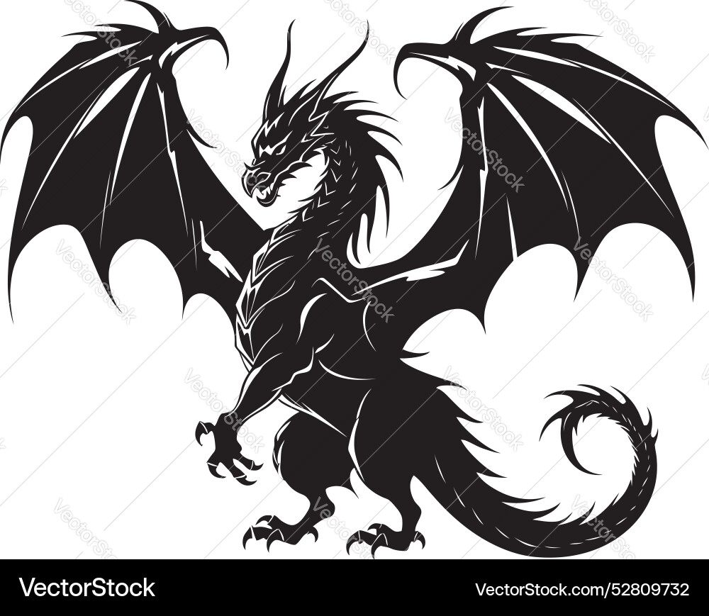 Draconic dynasty emblematic dragon logo icon Vector Image