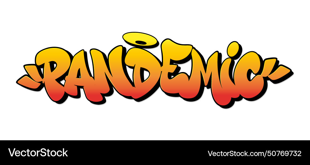 Pandemic font in graffiti style Royalty Free Vector Image