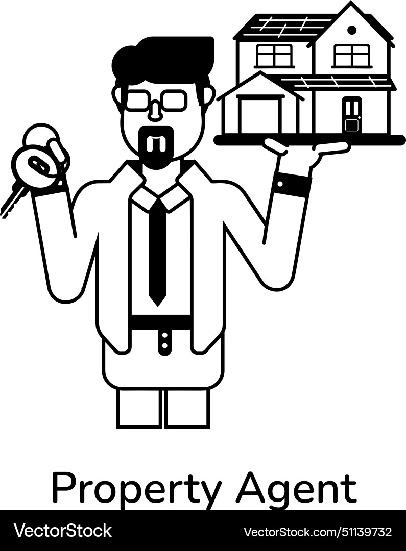 Property agent Royalty Free Vector Image - VectorStock