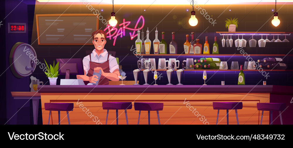 Cartoon Bartender Nightclub Vector Images (over 240)