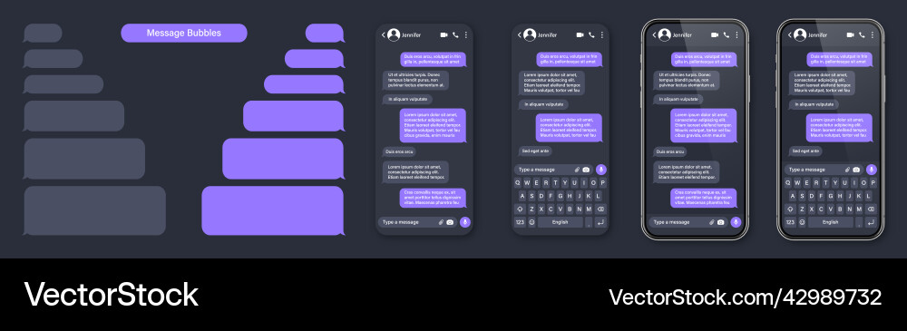 Realistic smartphone with messaging app sms text Vector Image