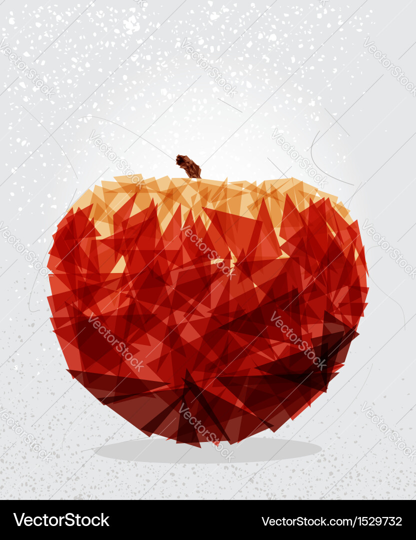 Red apple geometric shape Royalty Free Vector Image