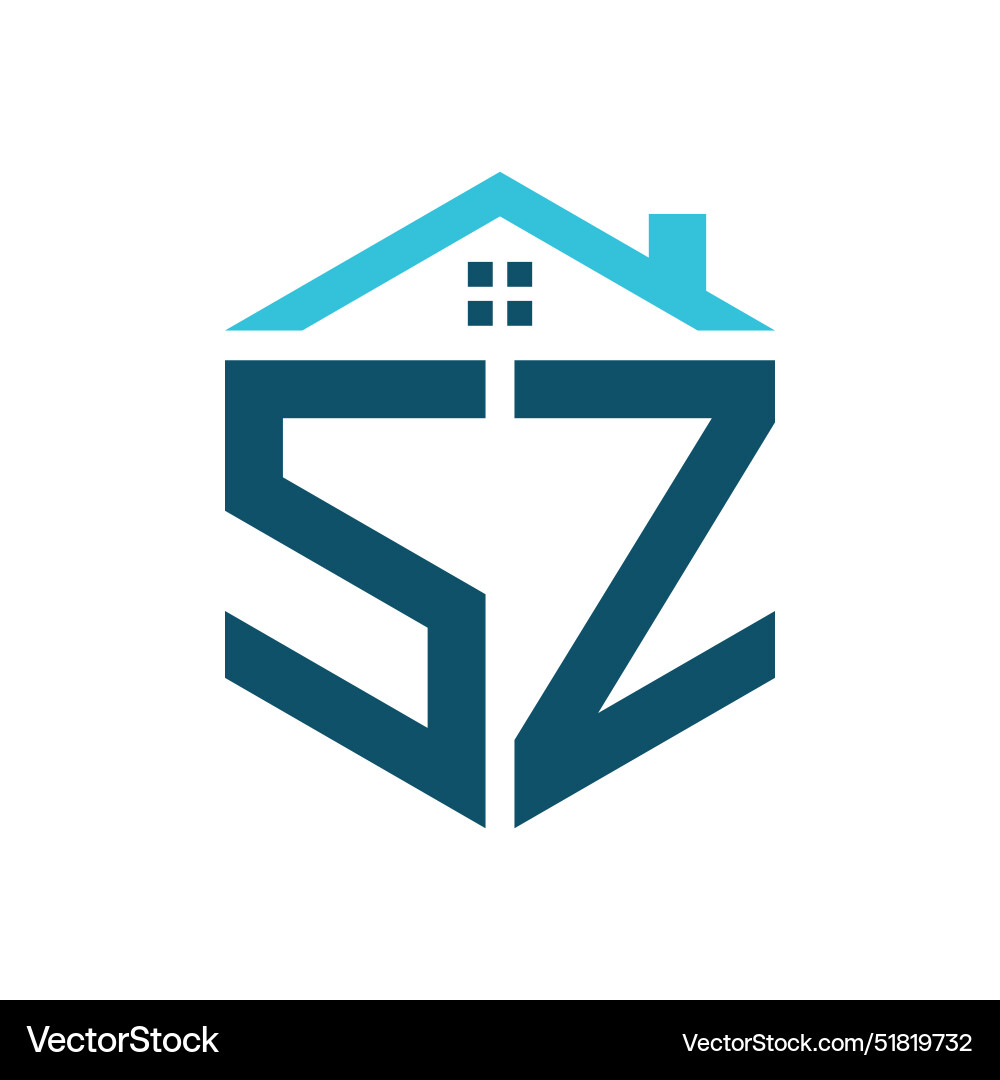 Sz house logo design template letter Royalty Free Vector