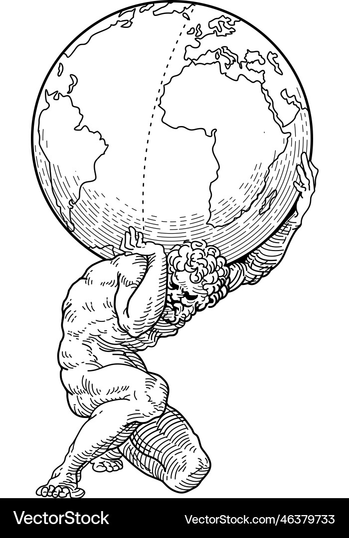 Atlas Holding the World Royalty Free Vector Image