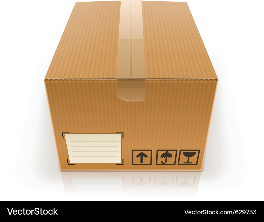 Closed cardboard box Royalty Free Vector Image