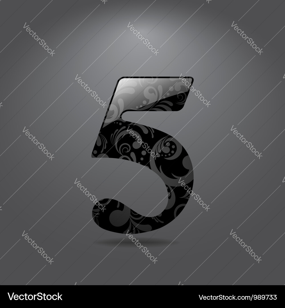 Digit five Royalty Free Vector Image - VectorStock