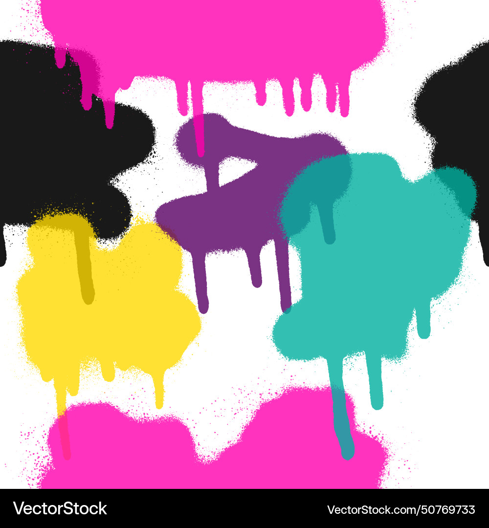 Graffiti spray paint seamless pattern Royalty Free Vector