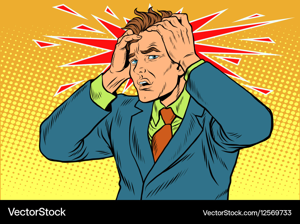 Headaches men severe pain Royalty Free Vector Image