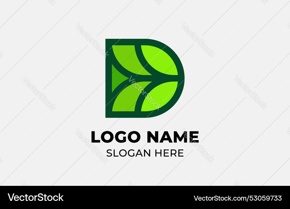 Logoblatt-Symbole und Buchstaben d Template-Design