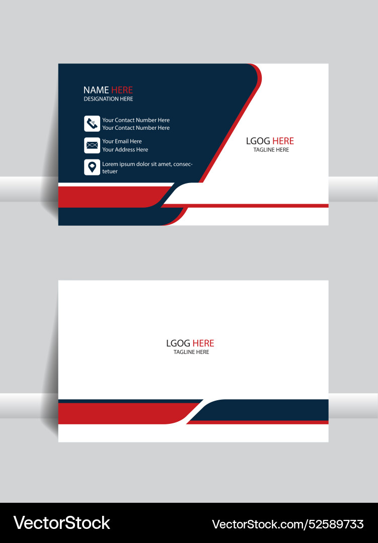 Minimalistic and professional double sided card Vector Image