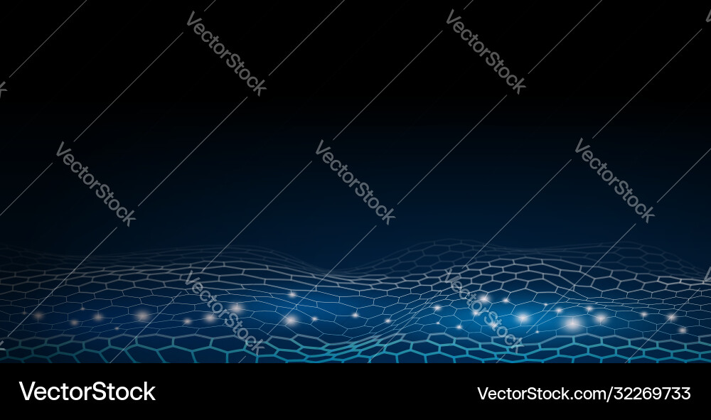 Network connection design hexagon Royalty Free Vector Image