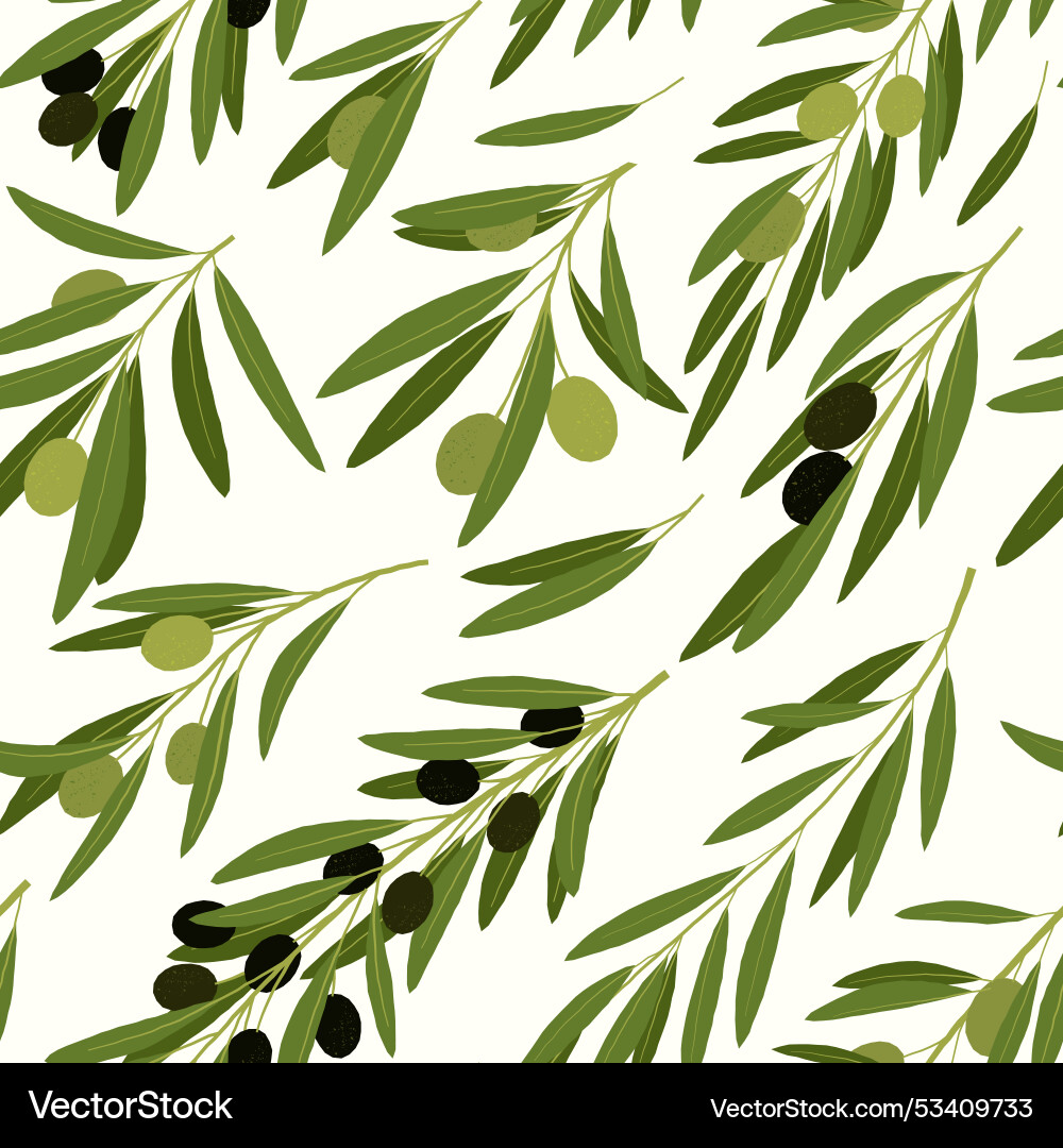 Olives pattern seamless print of green olive Vector Image
