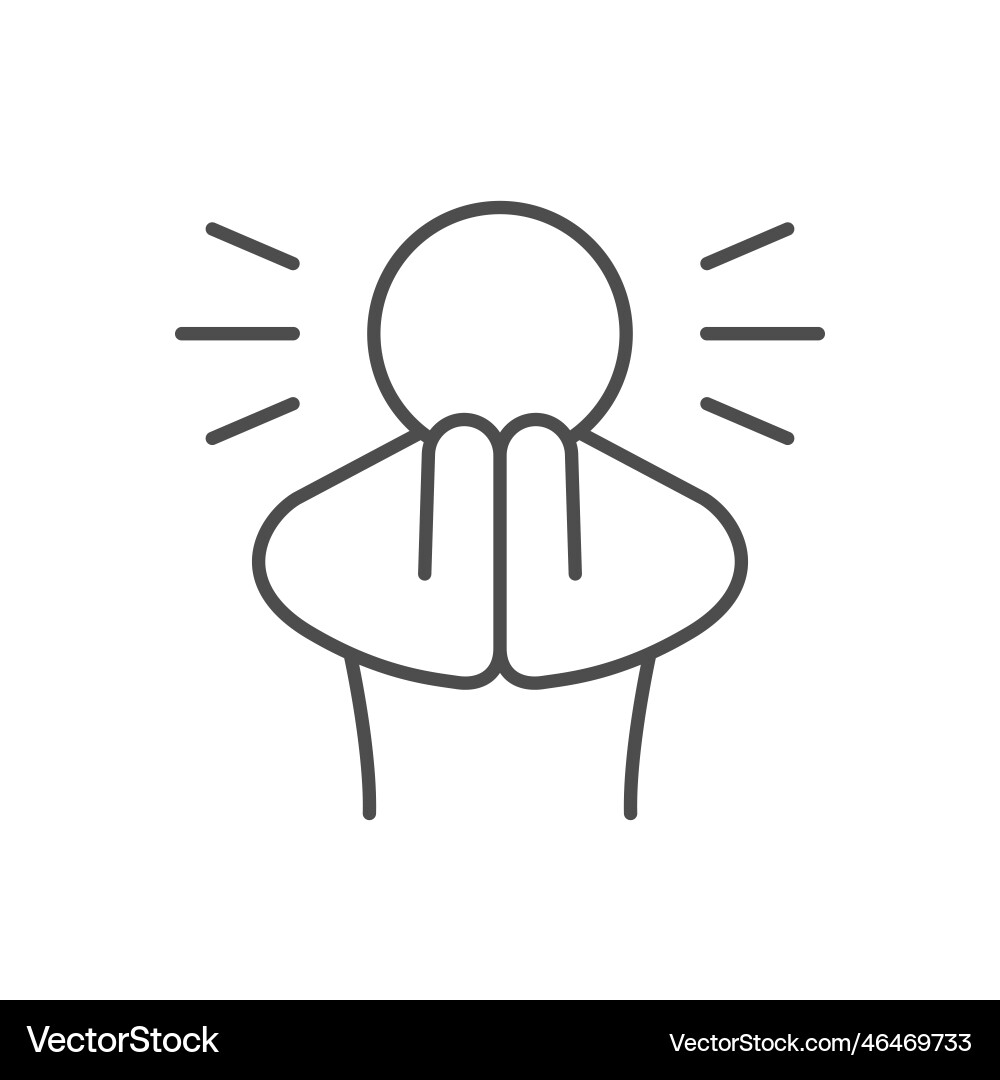 Panic attack line outline icon Royalty Free Vector Image