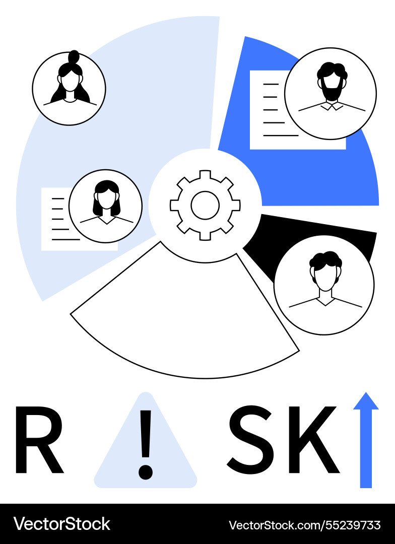 Risikomanagement Infografik mit faceless avatars Vektorbild