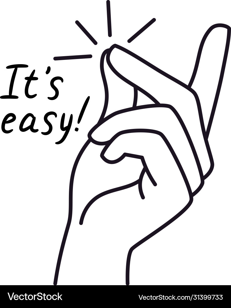 Snapping finger easy gesture sketch Royalty Free Vector
