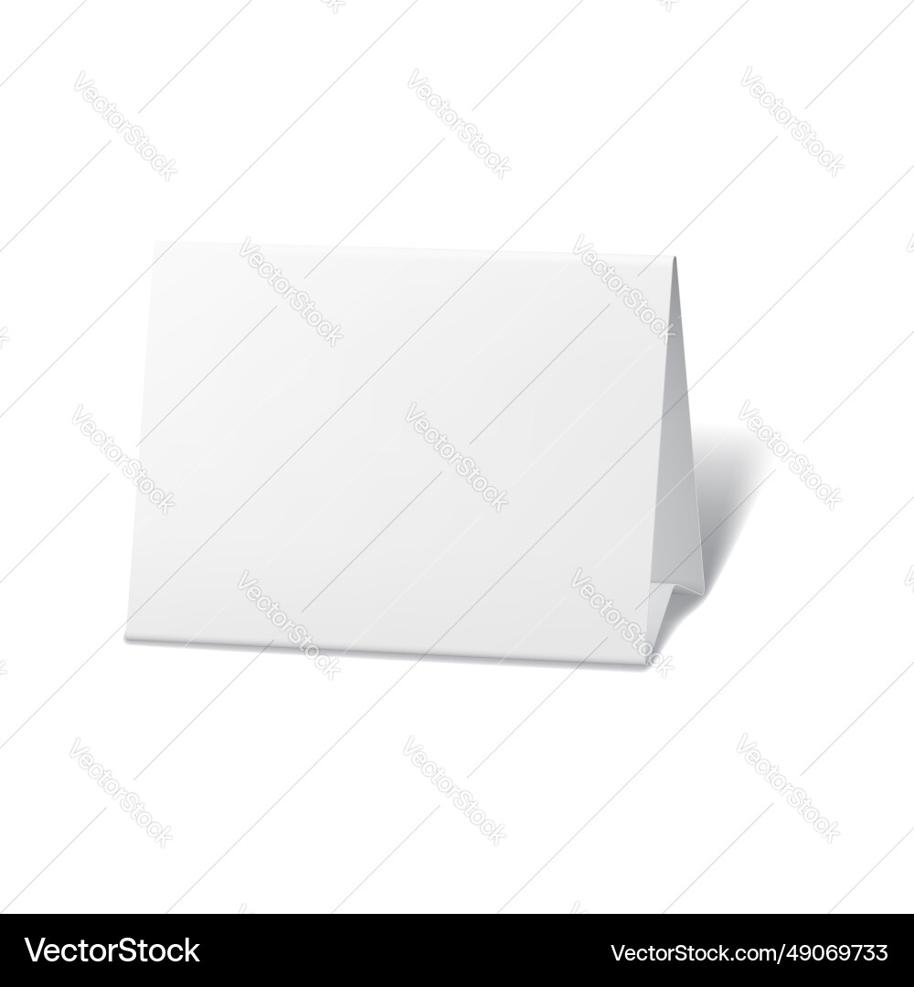 Tent card or table display mockup paper stand Vector Image