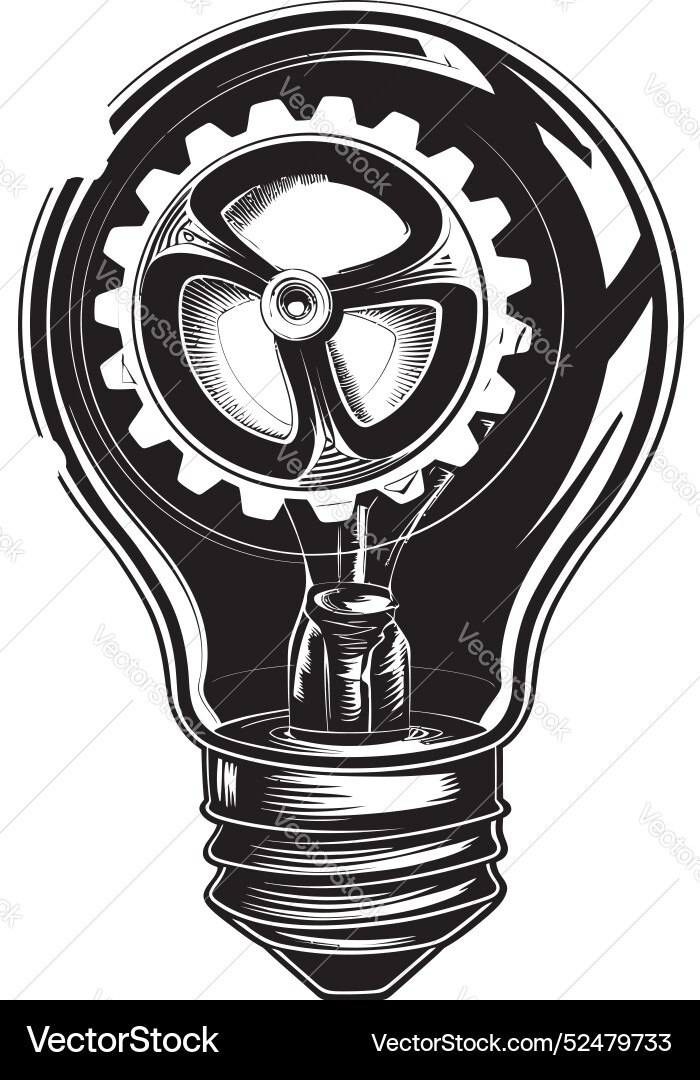 Vintage voltage black logo gear clockwork Vector Image