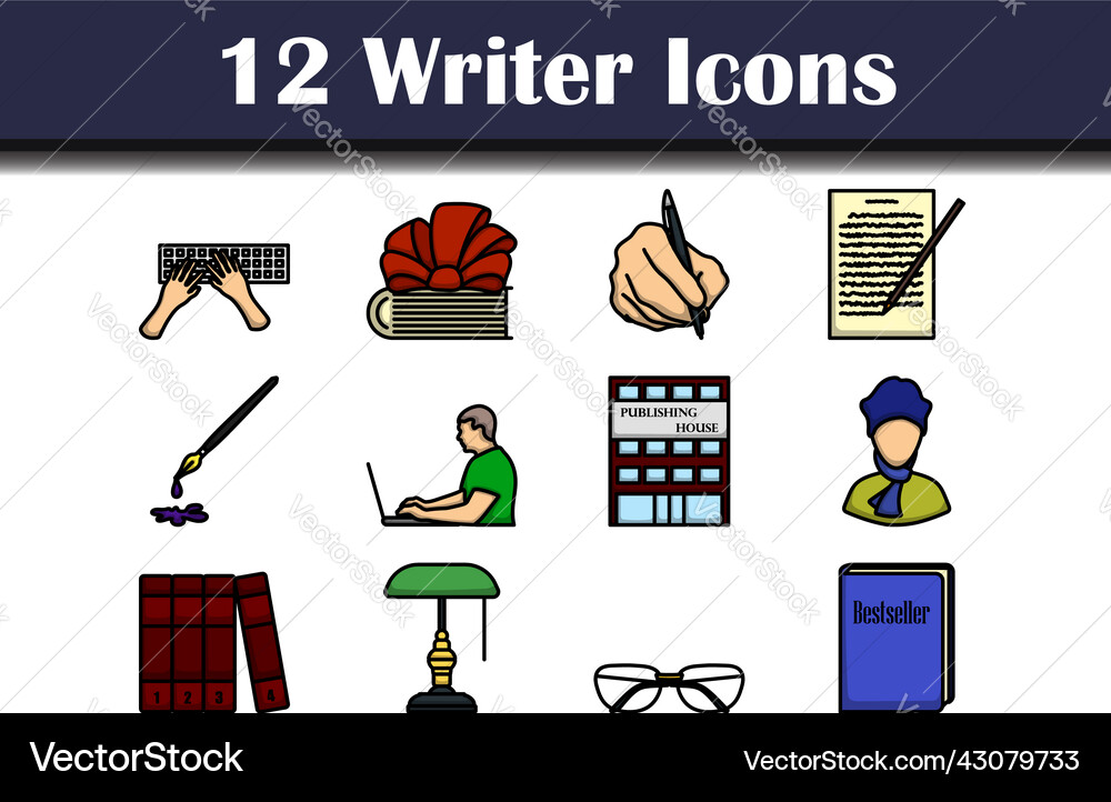 Writer icon set Royalty Free Vector Image - VectorStock