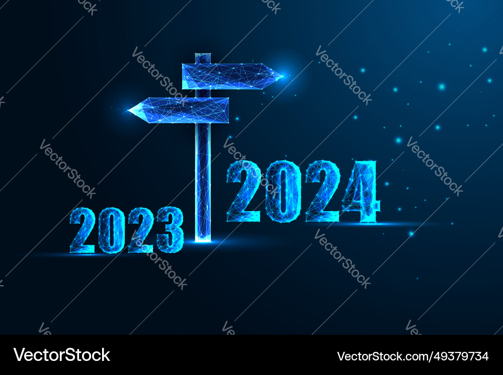 Abstract 2024 Year Transition Royalty Free Vector Image
