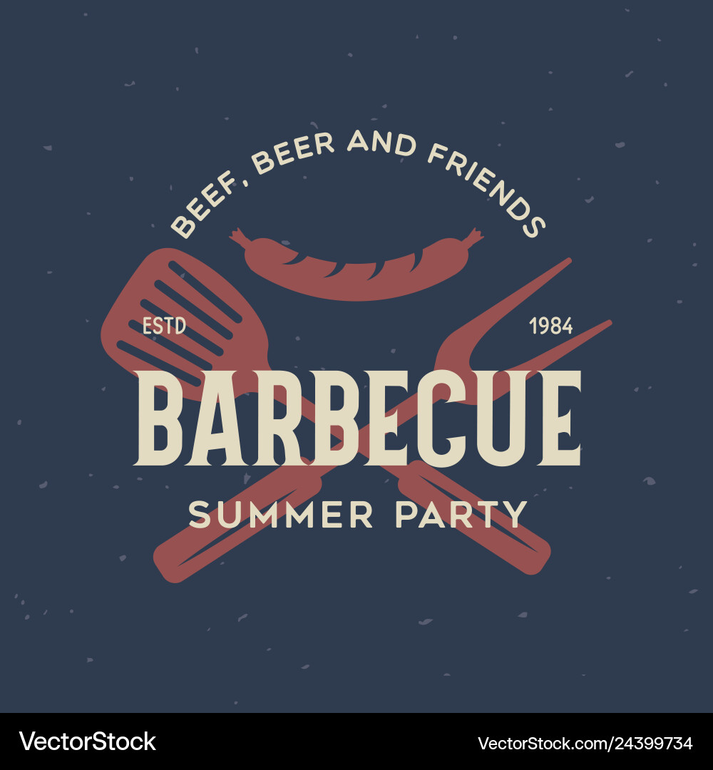 Barbecue Party Logo Set Royalty Free Vector Image