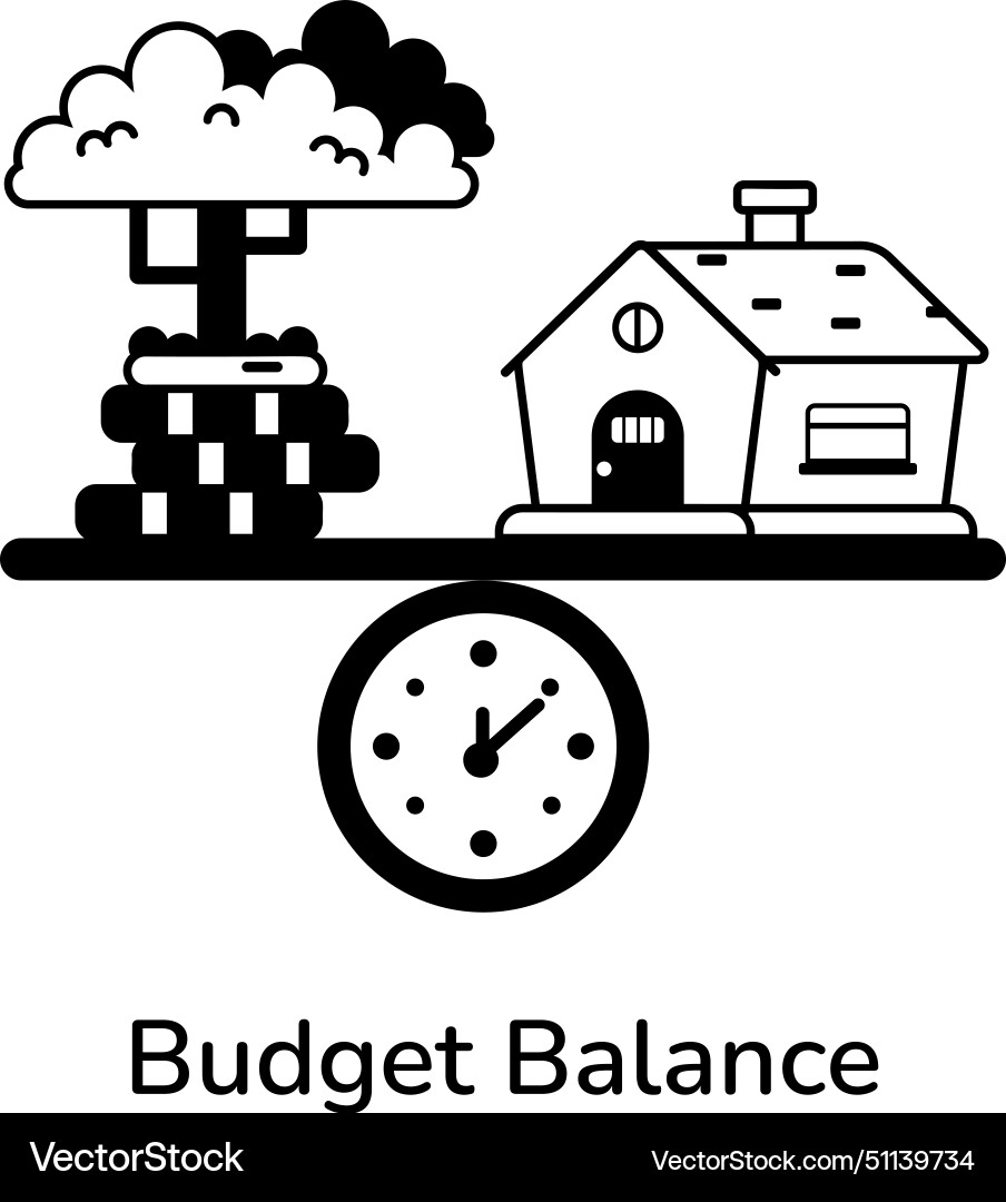 Budget balance Royalty Free Vector Image - VectorStock
