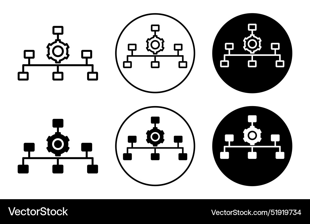 Hierarchical structure icon collection of outline Vector Image Hierarchical structure icon collection of outline Vector Image
