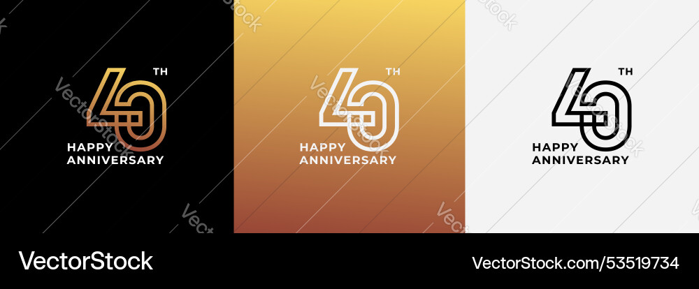Logo 40th 40 years anniversary creative design Vector Image