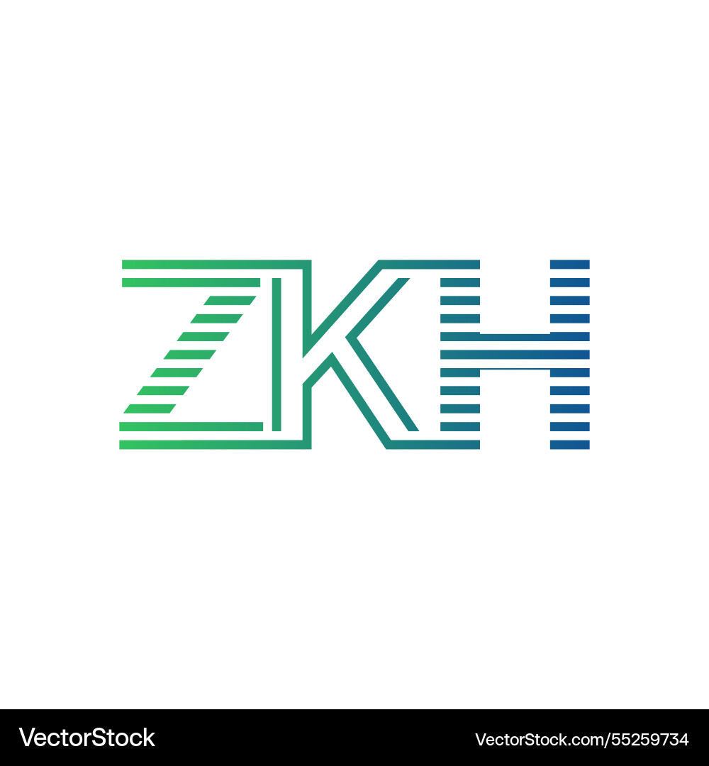 Modern zkh logo design letter minimalist Vector Image