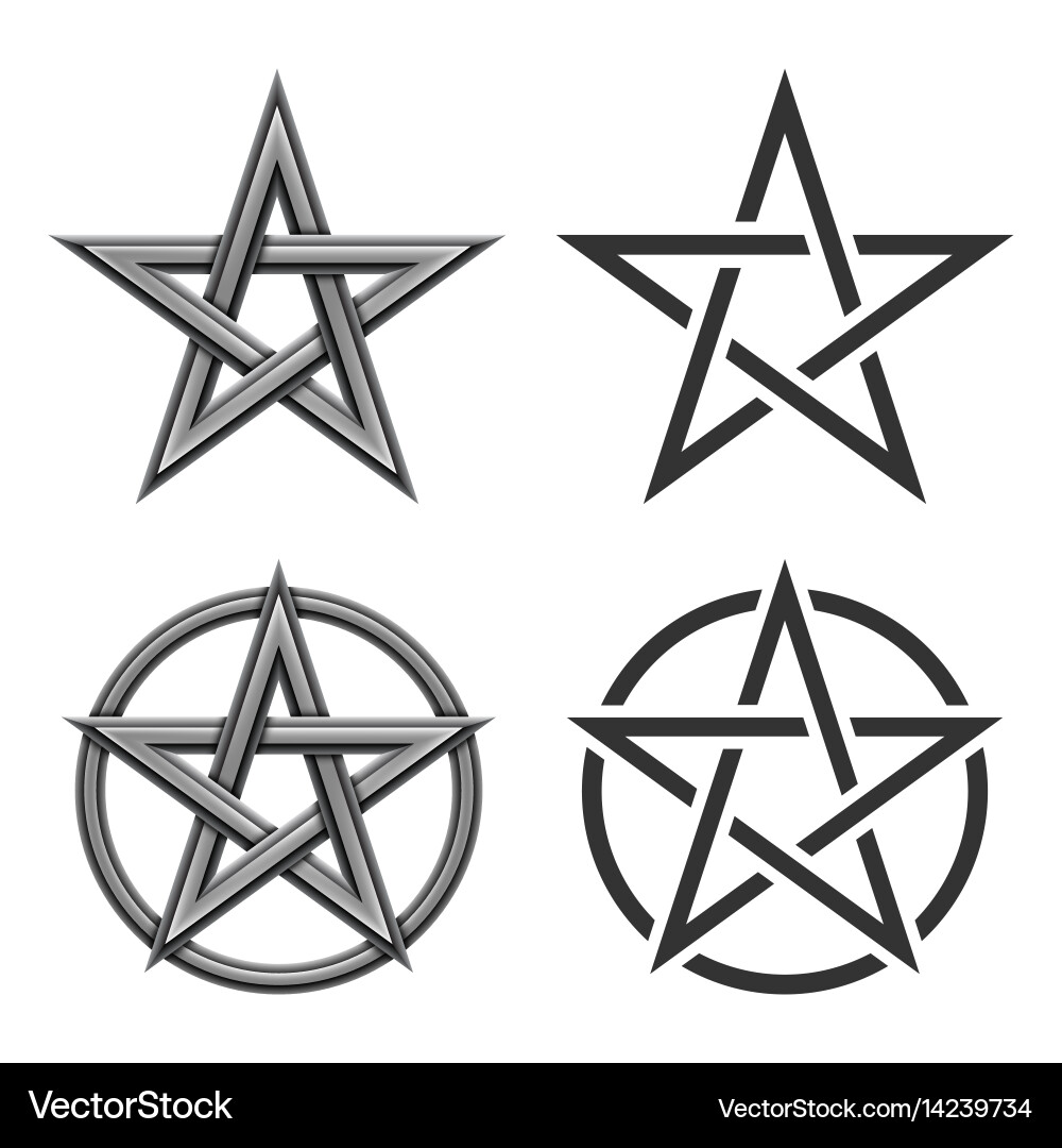 Pentagram symbol collection Royalty Free Vector Image